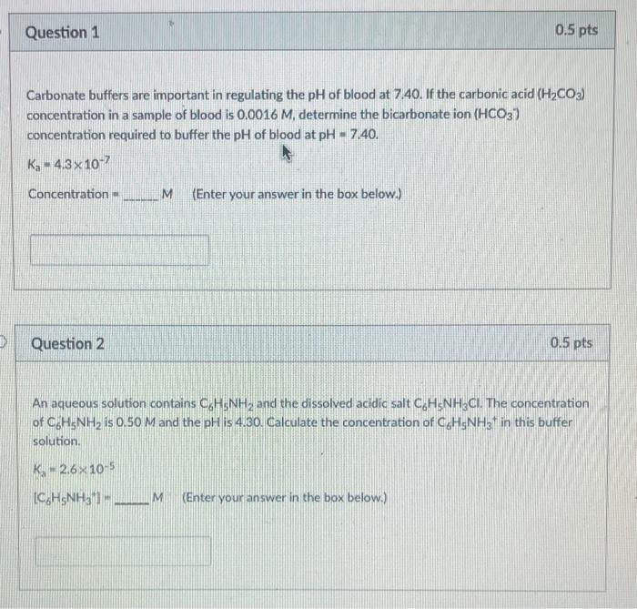 Solved Carbonate buffers are important in regulating the pH | Chegg.com