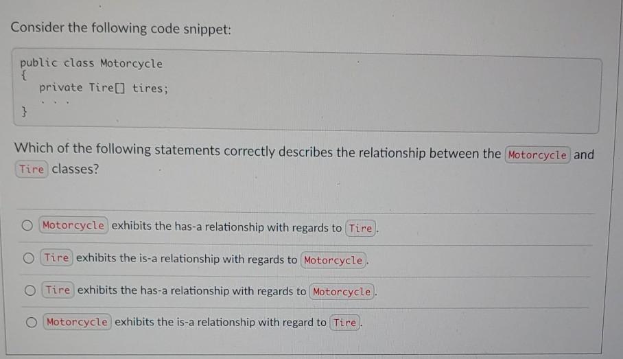 Solved Consider the following code snippet: public class | Chegg.com