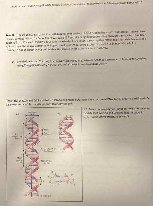 Solved 4. Do you think Watson and Crick could have figured | Chegg.com