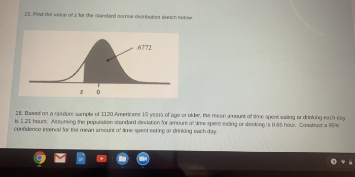 Solved 15. Find the value of z for the standard normal | Chegg.com
