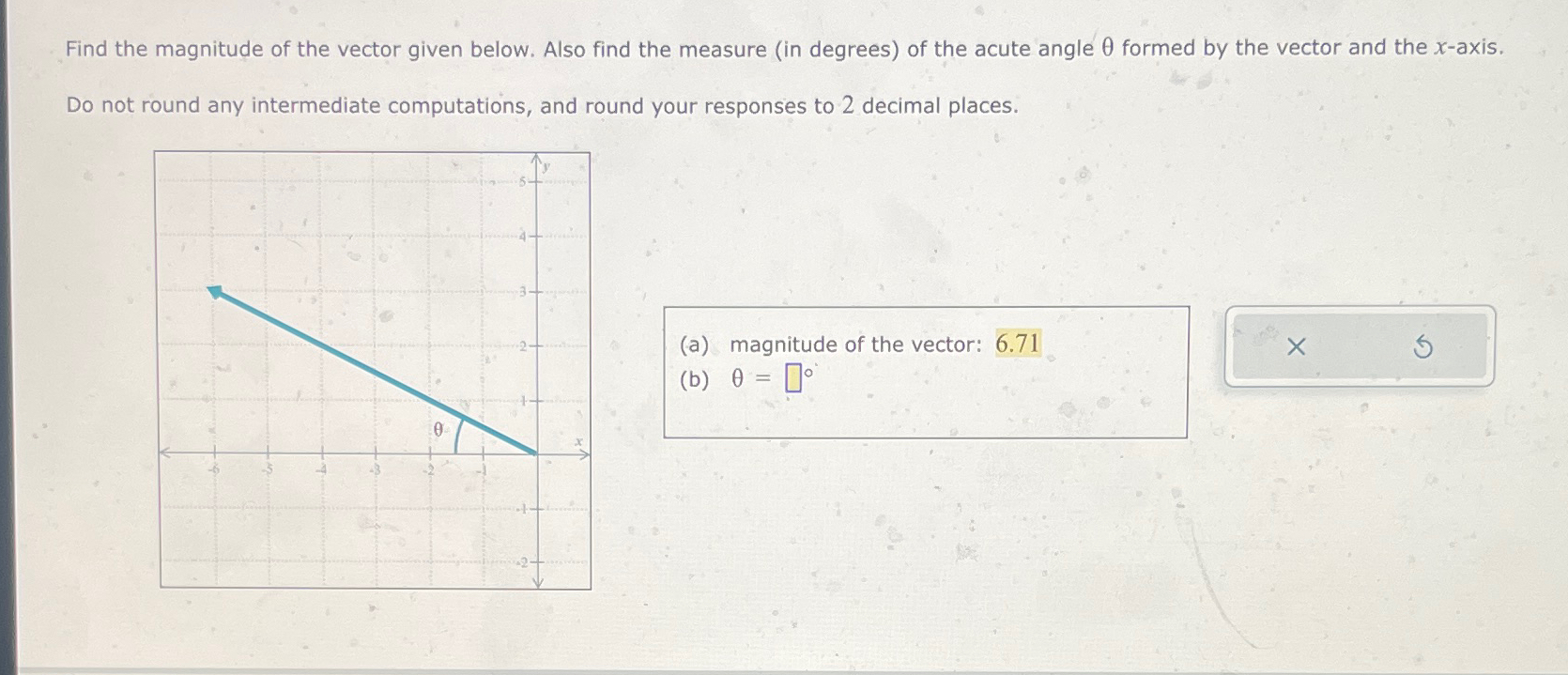 Solved Find the magnitude of the vector given below. Also | Chegg.com