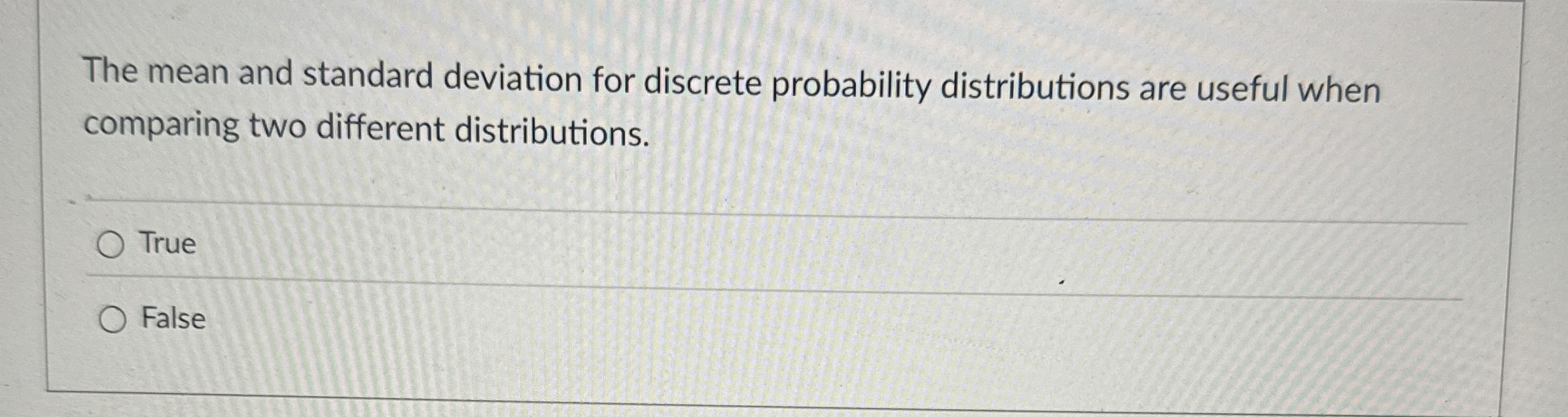Solved The mean and standard deviation for discrete | Chegg.com