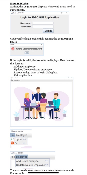 Modify the Java JDBC GUI program to implement the | Chegg.com