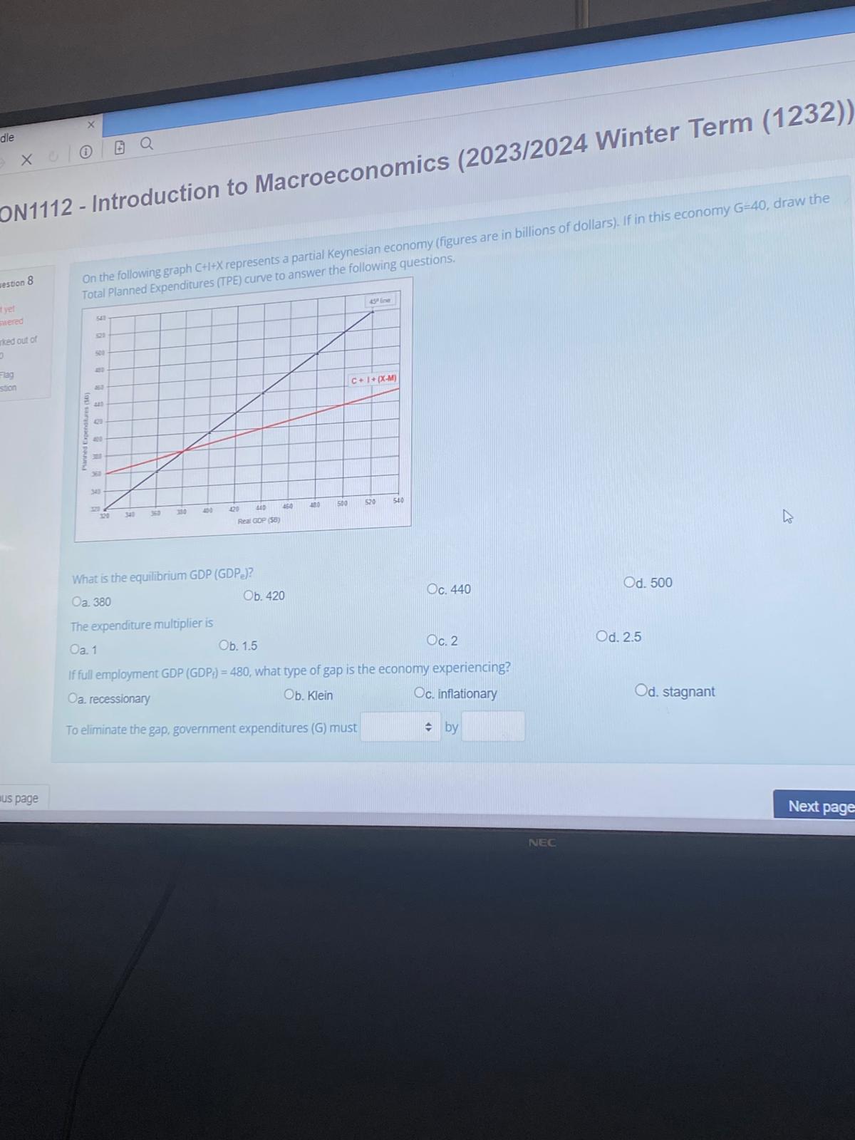Solved Table 42ON1112 - ﻿Introduction to Macroeconomics | Chegg.com