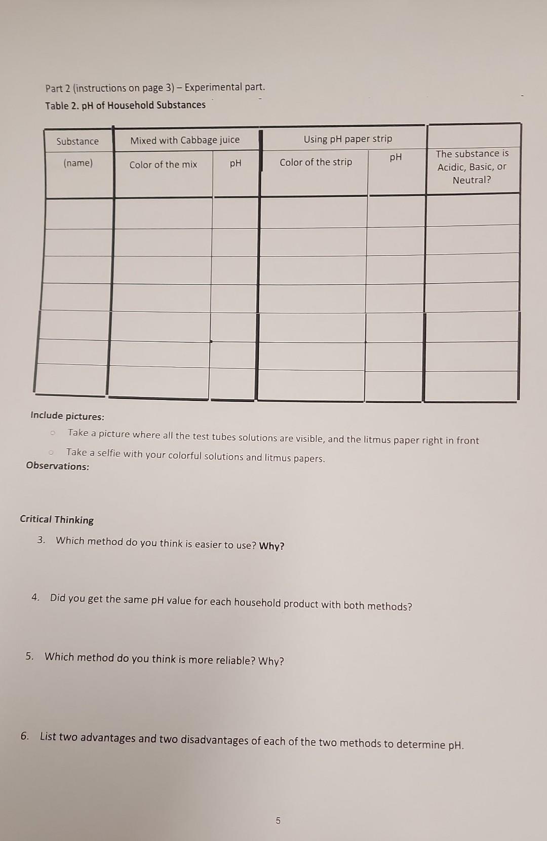Report: Lab Activity: pH Indicators Part 1 | Chegg.com