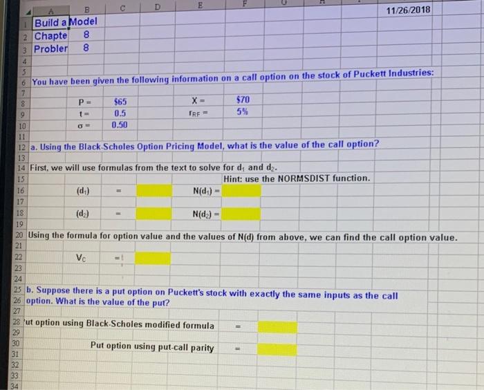 Solved b. Suppose there is a put option on Puckett's stock | Chegg.com
