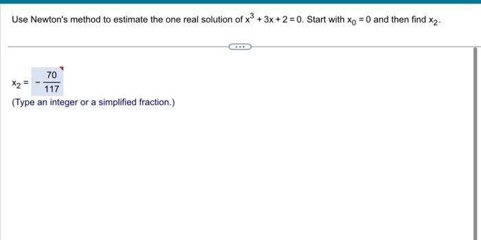 Solved Use Newton's method to estimate the one real solution | Chegg.com