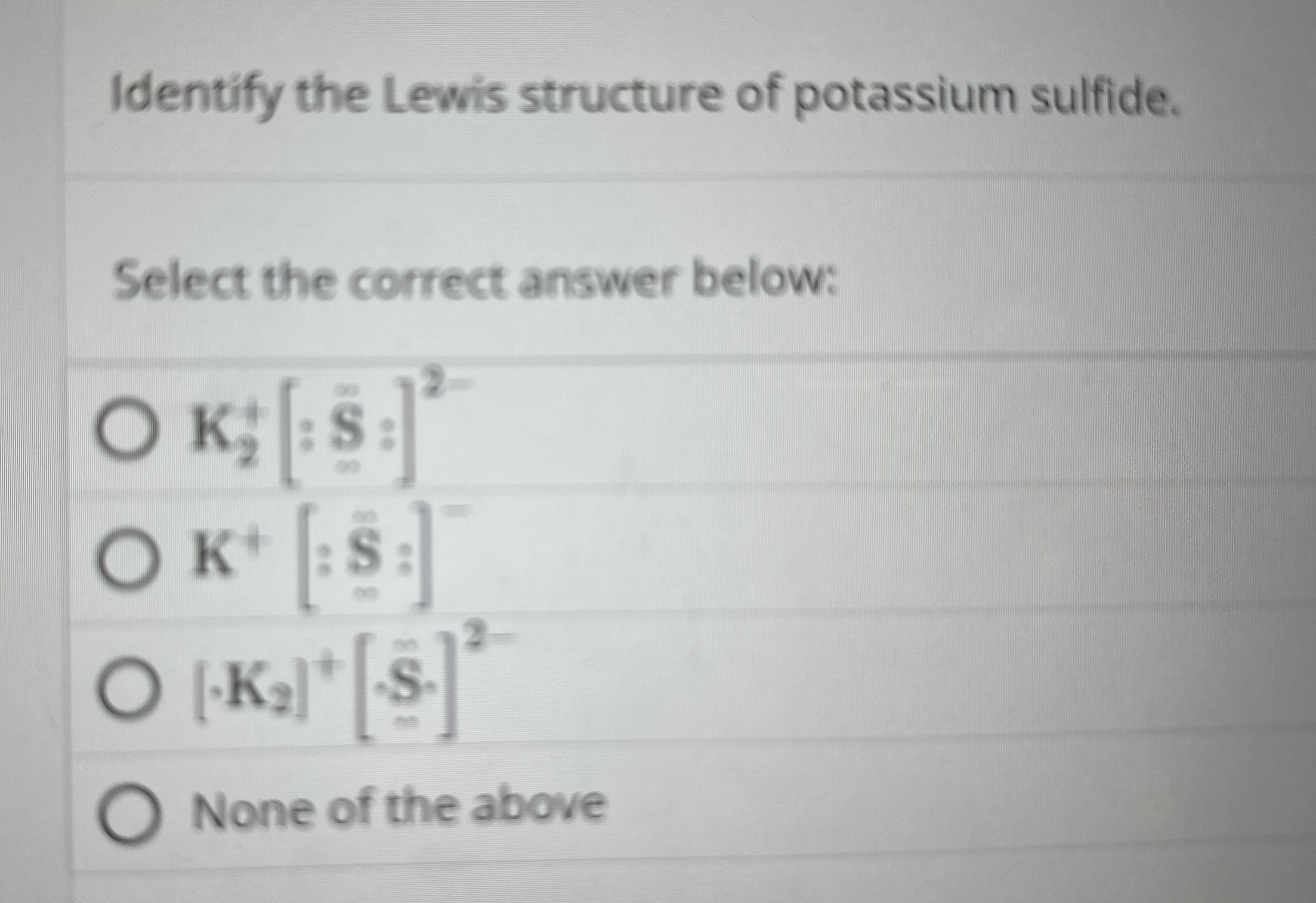 High Quality SOLUTION Identify the Lewis structure of potassium | Chegg.com