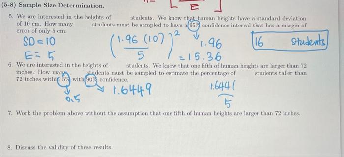 Solved 6. We are interested in the heights of students. We | Chegg.com
