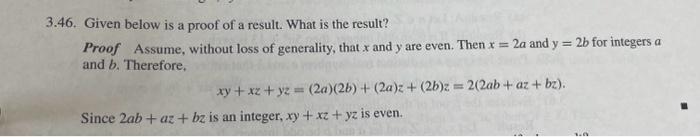 Solved 46. Given below is a proof of a result. What is the | Chegg.com