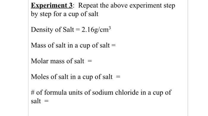Solved Experiment 3: Repeat the above experiment step by | Chegg.com