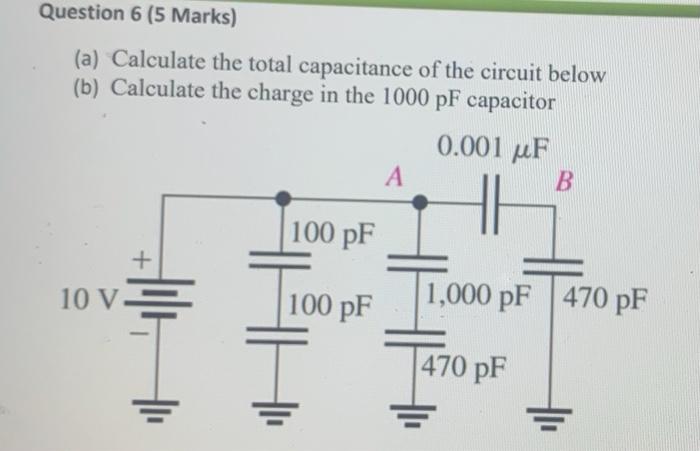 Solved (a) Calculate the total capacitance of the circuit | Chegg.com