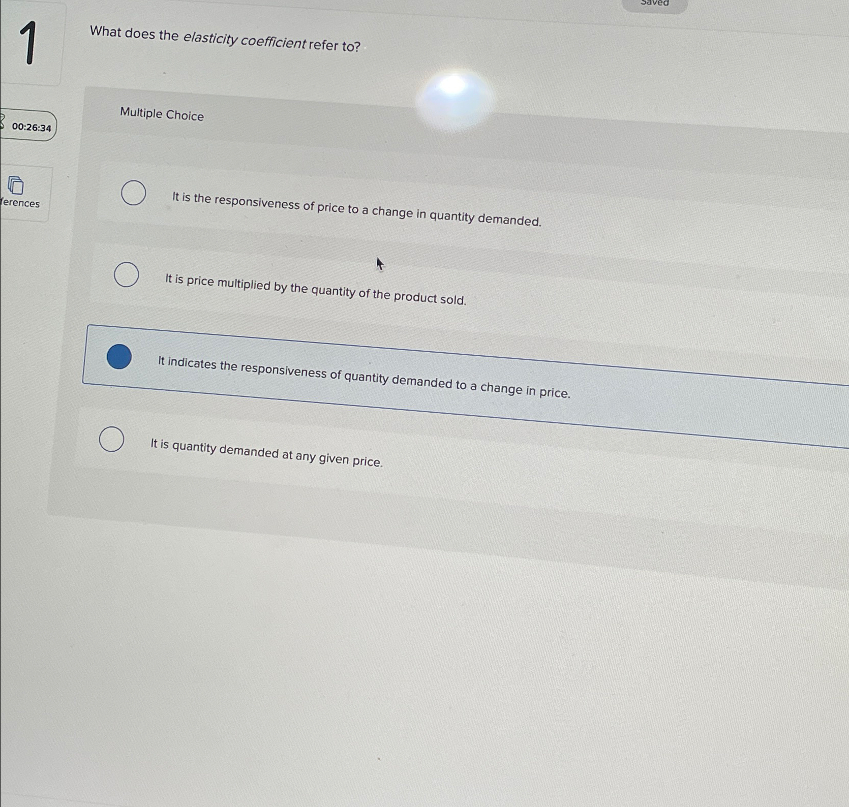 Solved What does the elasticity coefficient refer | Chegg.com