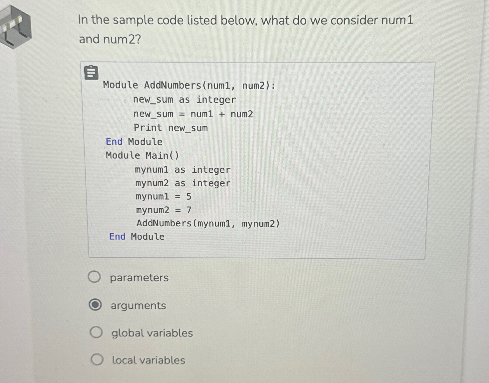Solved In the sample code listed below, what do we consider | Chegg.com