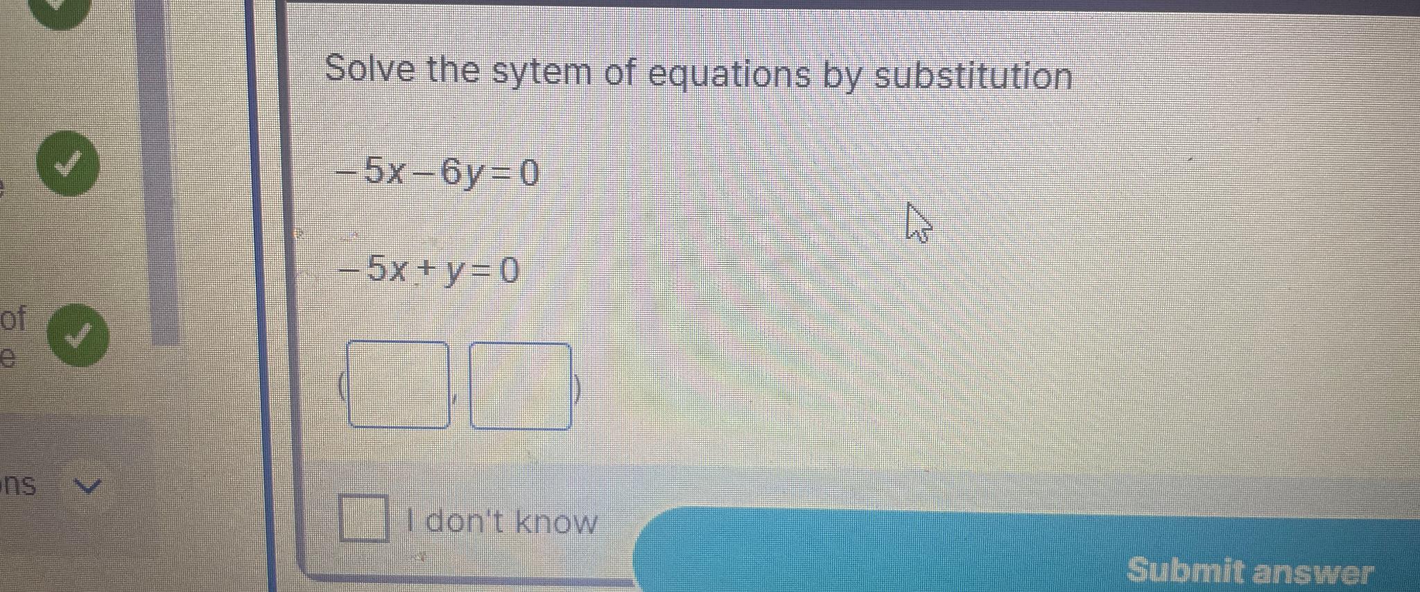 Solved Solve the sytem of equations by | Chegg.com