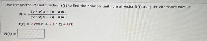 Solved Use the vector-valued function r(t) to find the | Chegg.com