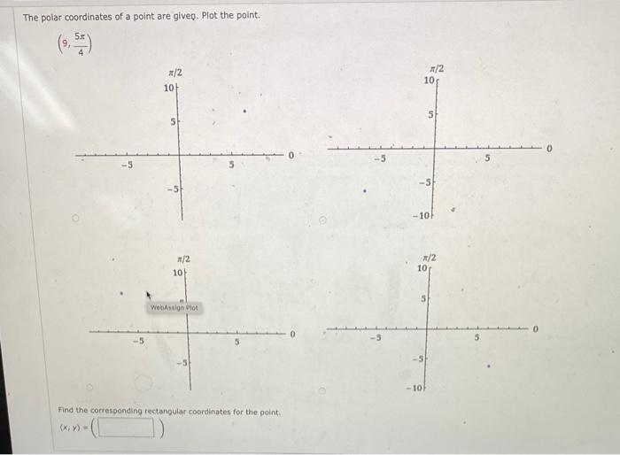 Solved The polar coordinates of a point are giveo. Plot the | Chegg.com