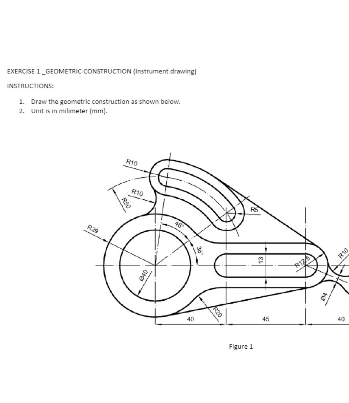 Solved EXERCISE 1 _GEOMETRIC CONSTRUCTION (Instrument | Chegg.com