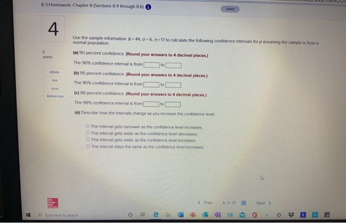 Solved 8-3 Homework: Chapter 8 (Sections 8.4 through 8.6) | Chegg.com Solved 8-3 Homework: Chapter 8 (Sections 8.4 through 8.6) | Chegg.com