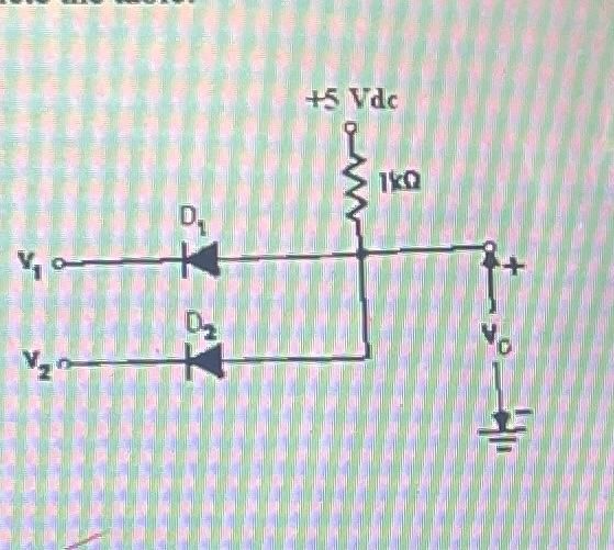 Solved Find The Vo for this circuit when V1=0 V2=5 | Chegg.com