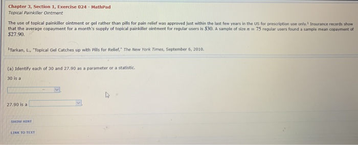 Solved Chapter 3, Section 1, Exercise 024 - MathPad Topical | Chegg.com