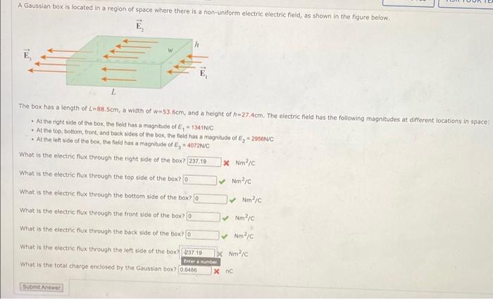 Solved A Gaussian box is located in a region of space where | Chegg.com