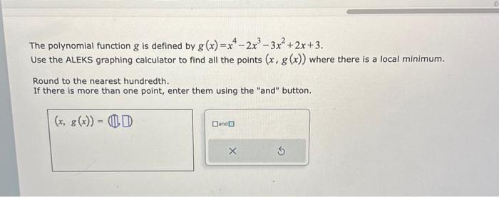 Solved The polynomial function g is defined by | Chegg.com