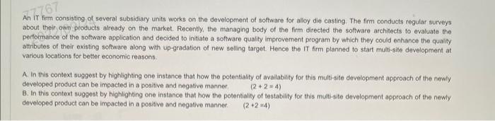 Solved An IT firm consisting of several subsidiary units | Chegg.com