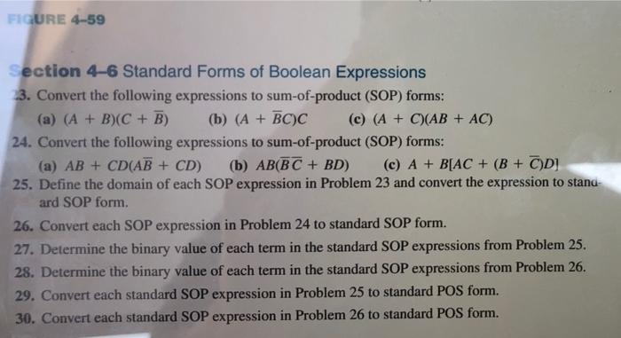 Solved FIGURE 4-59 Section 4-6 Standard Forms of Boolean | Chegg.com