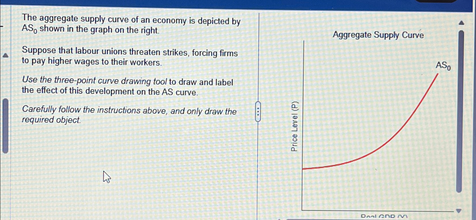 Solved The aggregate supply curve of an economy is depicted | Chegg.com