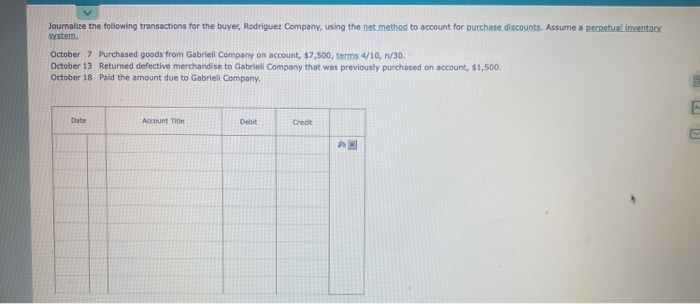 Solved Journalize the following transactions for the buyer, | Chegg.com