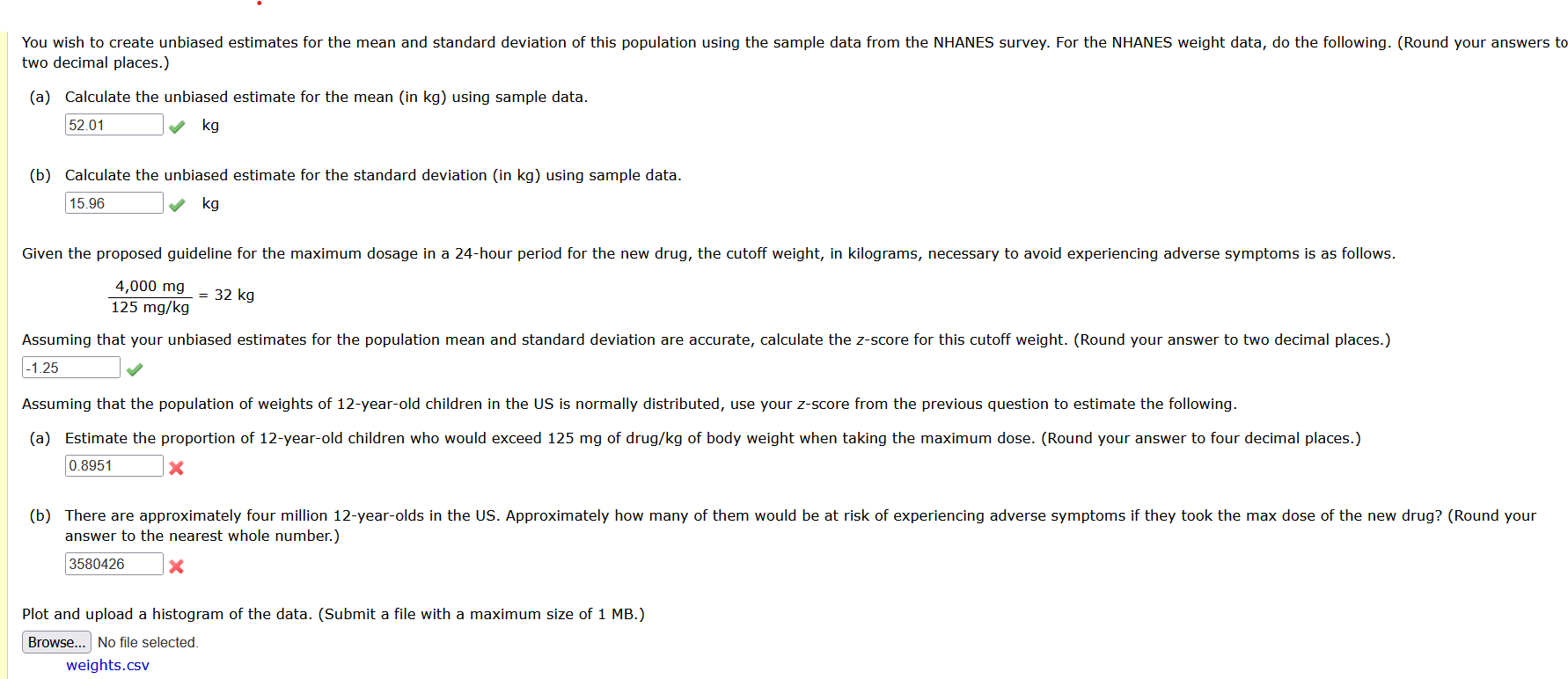 two decimal places.)(a) ﻿Calculate the unbiased | Chegg.com