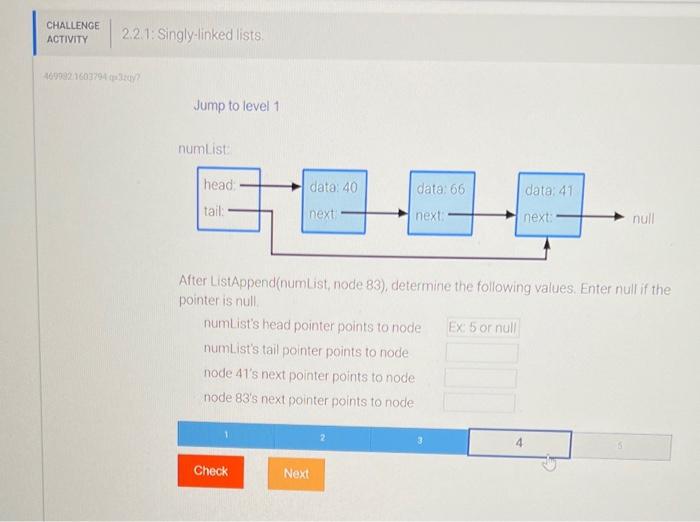 Jump to level 1 After ListAppend(numList, node 83), | Chegg.com