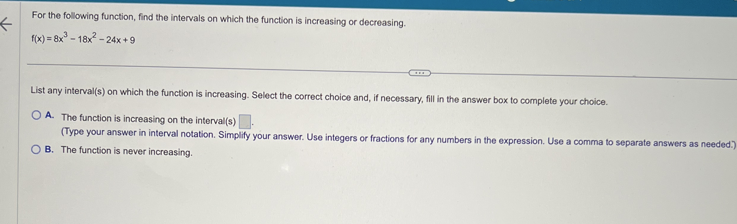 Solved For the following function, find the intervals on | Chegg.com