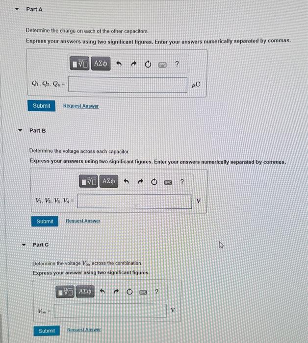 [Solved]: Suppose in the combination of capacitors shown in