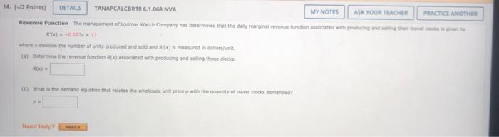 Solved DETAILS PEACTICE ANOTHER 14. 1-/2 Points | Chegg.com