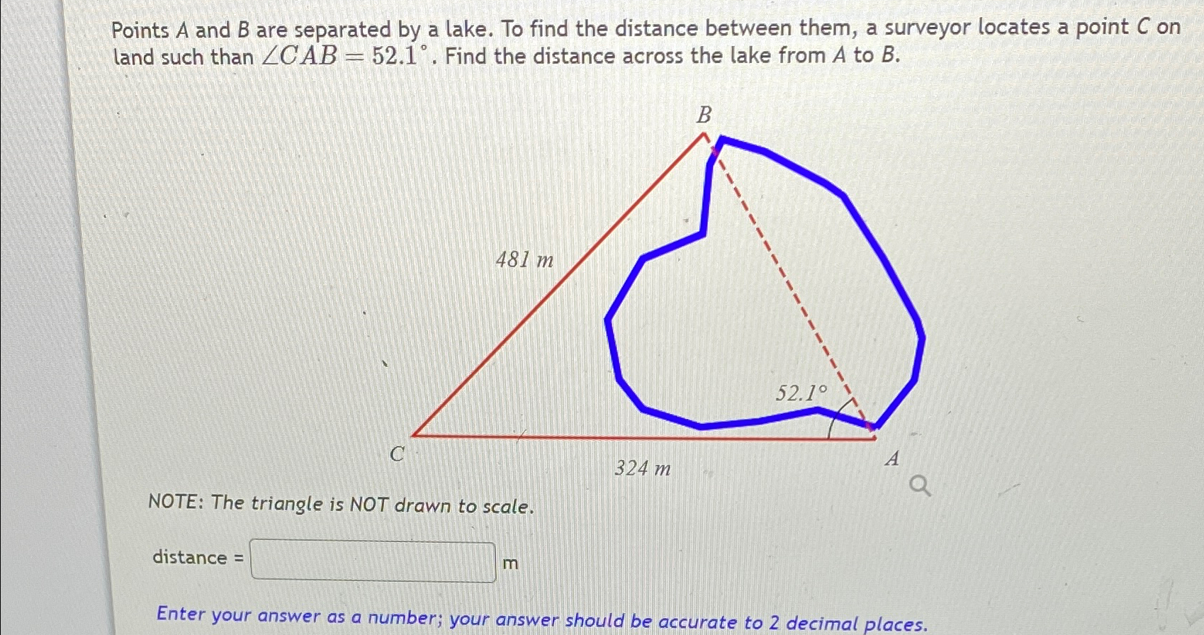 Solved Points A and B ﻿are separated by a lake. To find the | Chegg.com