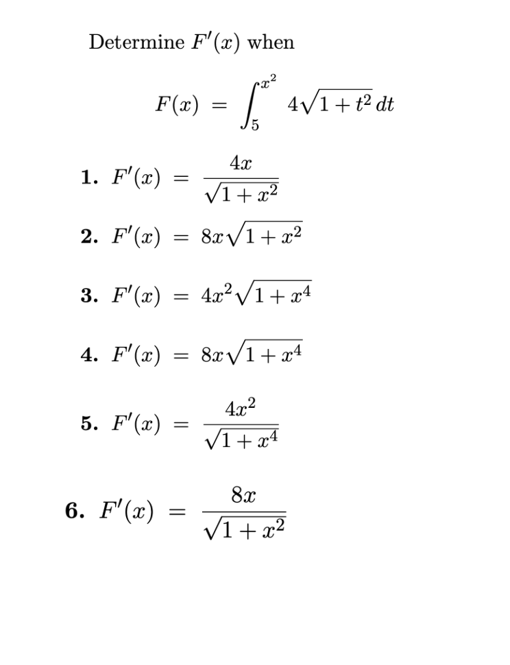 Solved Determine F'(x) | Chegg.com