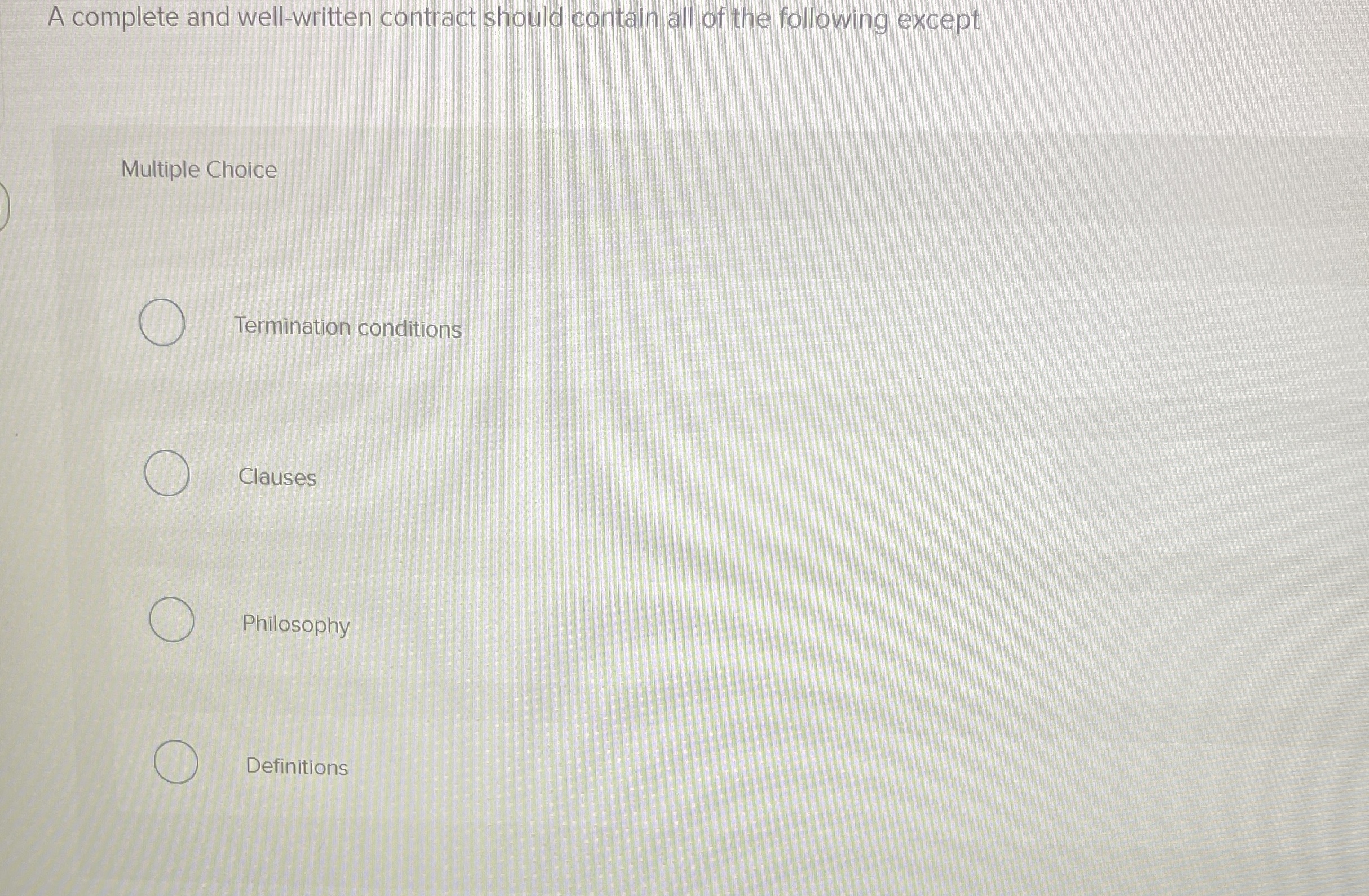 Solved A complete and well-written contract should contain | Chegg.com