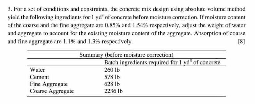 Solved 3. For a set of conditions and constraints, the | Chegg.com