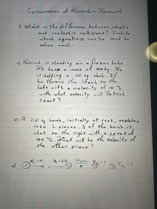 Solved Conservation of Momentur F Fonewarl ) What is the | Chegg.com