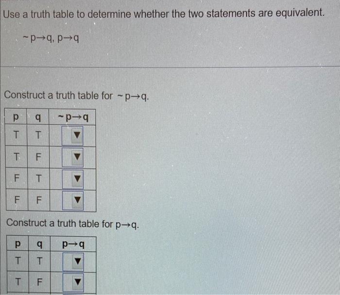 Solved Use a truth table to determine whether the two | Chegg.com