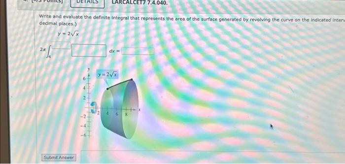 Write and evaluate the definite integral that | Chegg.com