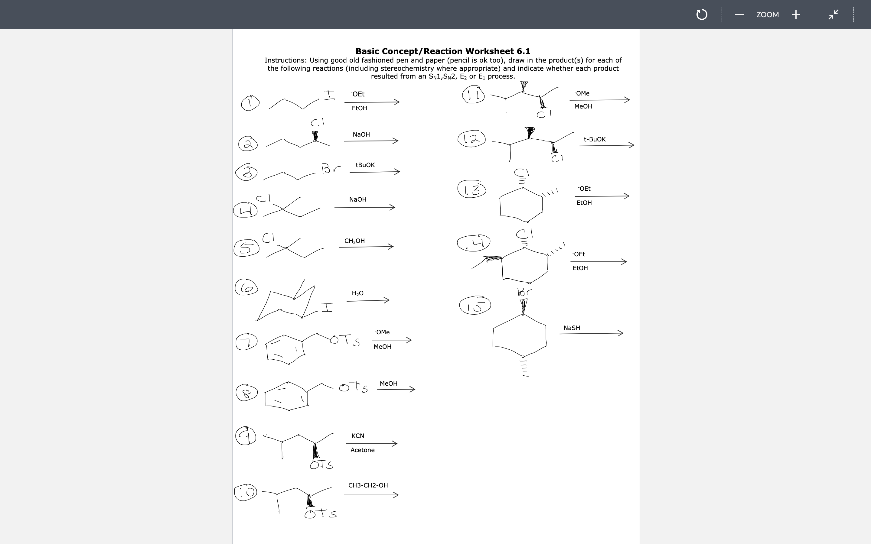 Solved Basic Concept/Reaction Worksheet 6.1Instructions: | Chegg.com