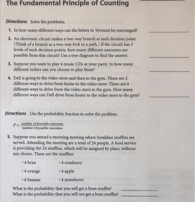 Solved The Fundamental Principle of Counting Directions | Chegg.com