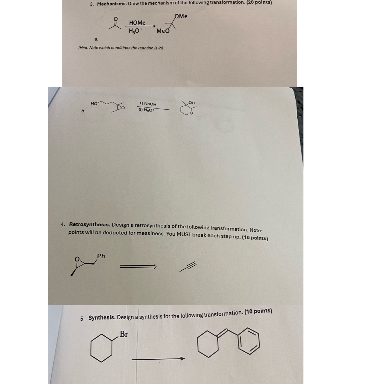 Solved for a & b in quedtion 3 ﻿draw mechanisms for the | Chegg.com