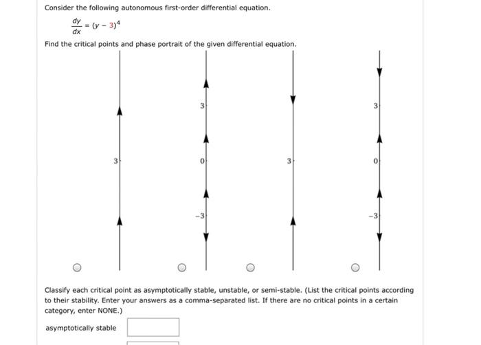 Solved Consider the following autonomous first-order | Chegg.com