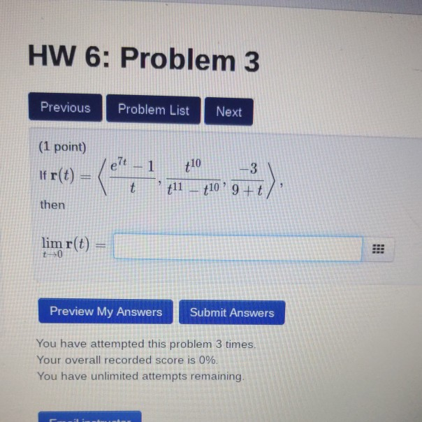 Solved HW 6: Problem 3 Previous Problem List Next (1 point) | Chegg.com