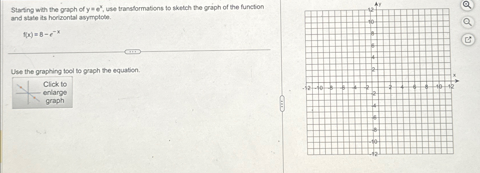 Solved Starting with the graph of y=ex, ﻿use transformations | Chegg.com