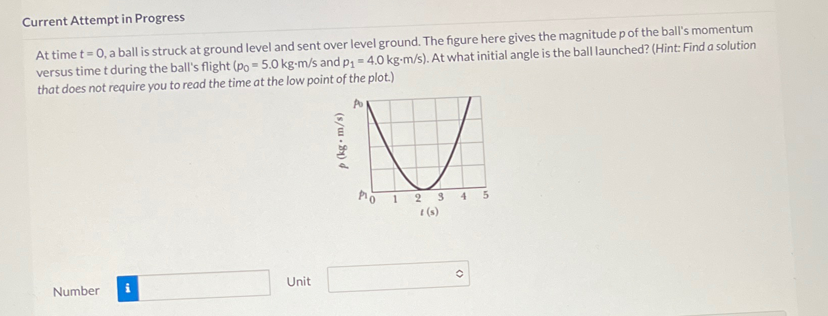 Solved Current Attempt in ProgressAt time t=0, ﻿a ball is | Chegg.com